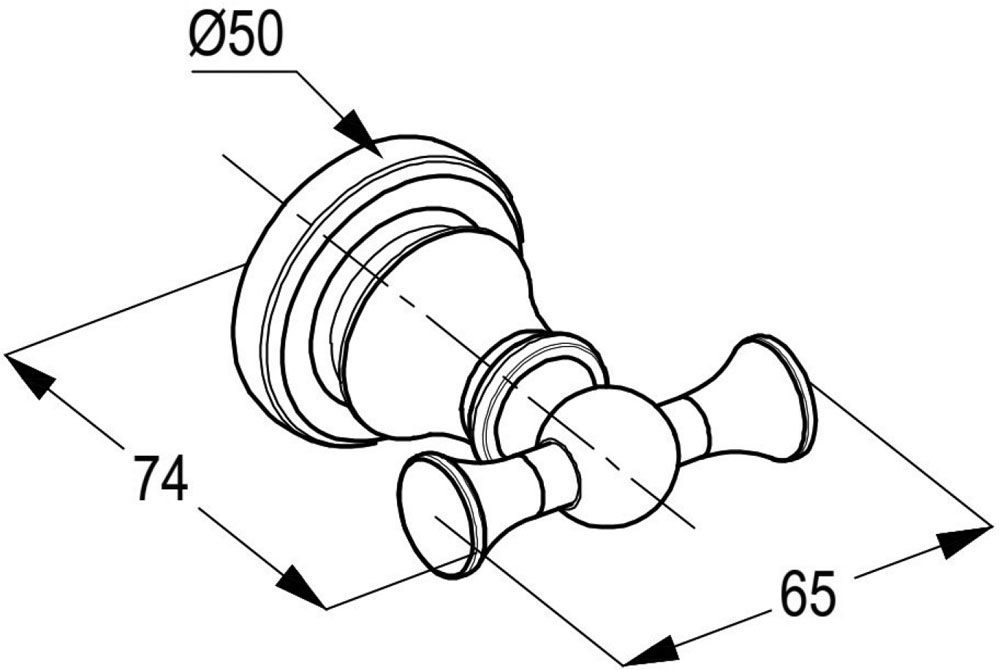 Brass double robe hook RAK25005.RG1 – Granito | Tiles and Sanitary ware ...