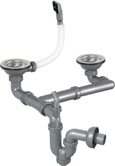 Double Bowl Sink Waste Trap With Siphon RAK90892 – Granito | Tiles and ...
