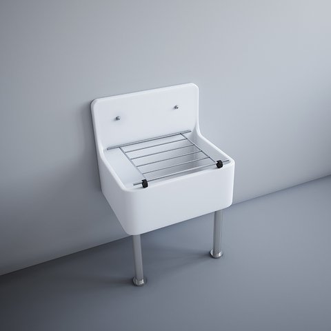 RAK-CLEANER Wall Hung Kitchen Sink Alpine White – Granito | Tiles and ...