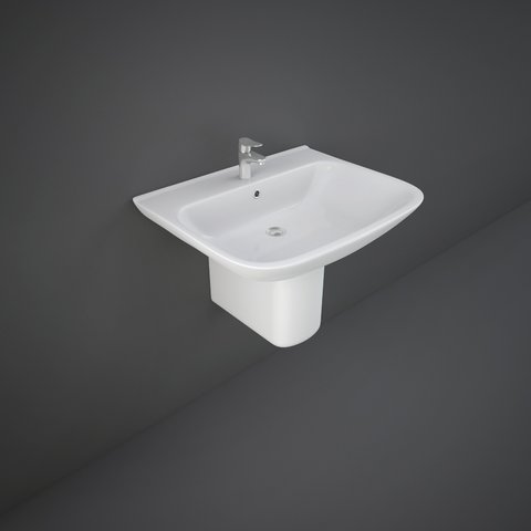 RAK-ORIGIN Wash Basin Half Pedestal Alpine White – Granito | Tiles and ...