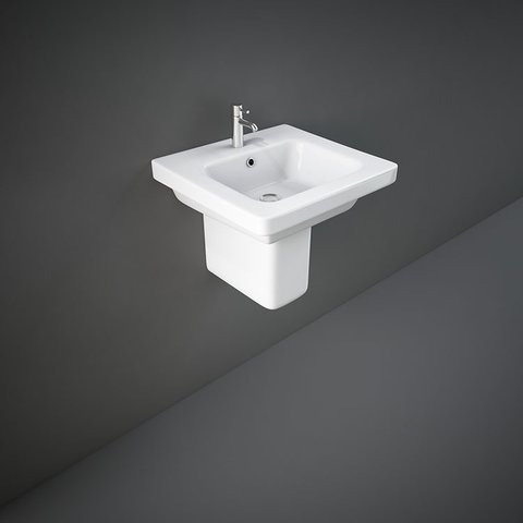 RAK-RESORT Wash Basin Half Pedestal Alpine White – Granito | Tiles and ...